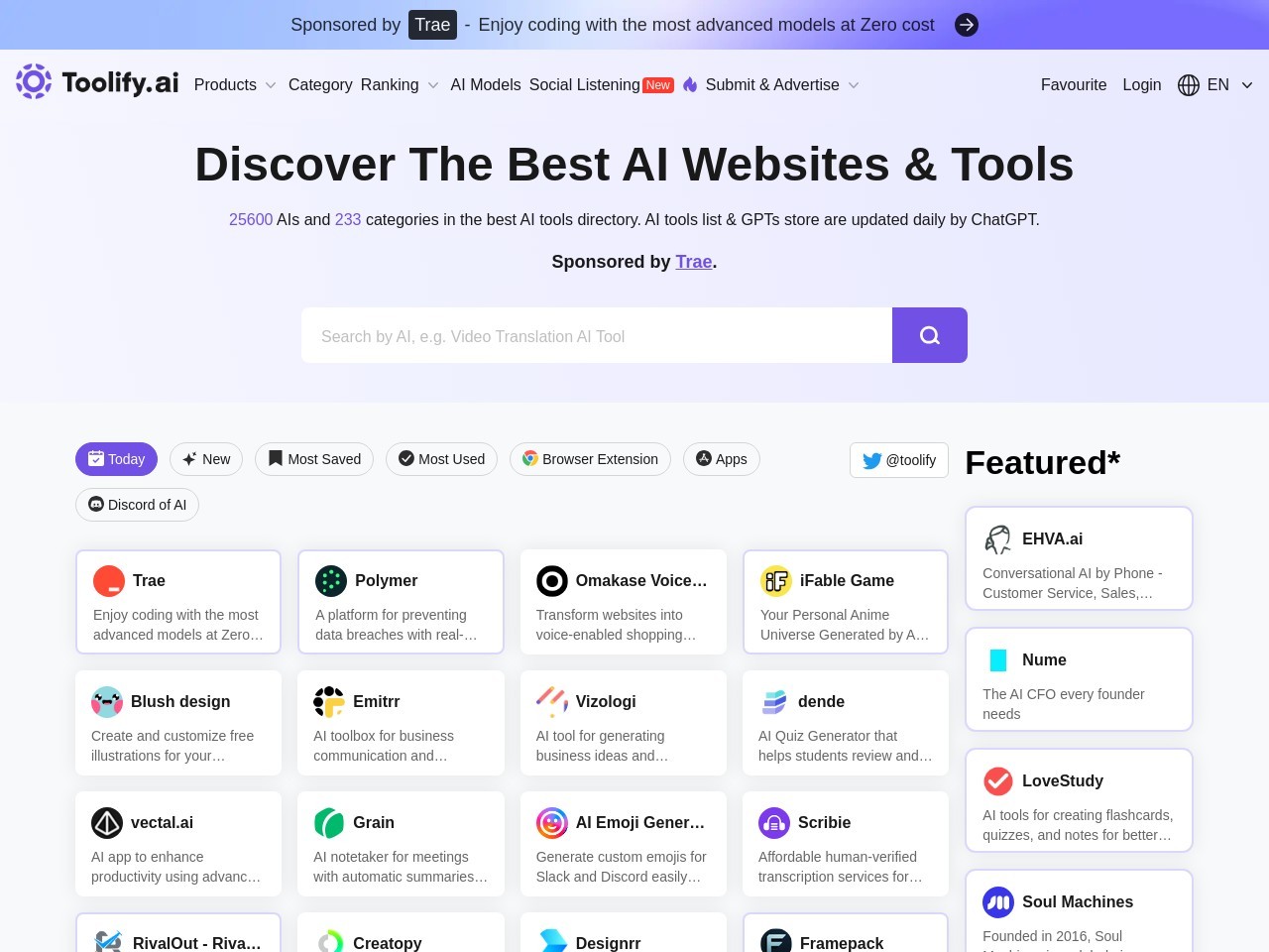 Toolify.ai官网 - Toolify.ai是世界上最大的人工智能工具目录和GPTs商店应用程序，它提供超过9700个人工智能网站和工具。这个平台由ChatGPT自动更新，确保信息的准确 ...